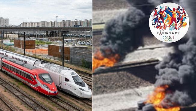 ऑलिम्पिकपूर्वी फ्रान्समध्ये जाळपोळ! रेल्वे रुळांवर हल्ला, 8 लाख लोक स्टेशनवर अडकले